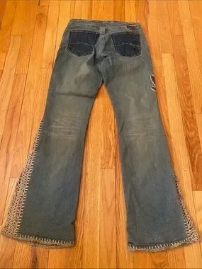 Parasuco | Jeans | Rare Vintage 9s Parasuco Low Rise Crochet Flare ...